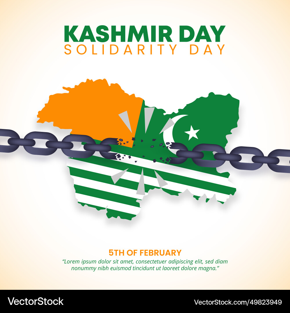 Kashmir day solidarity background Royalty Free Vector Image
