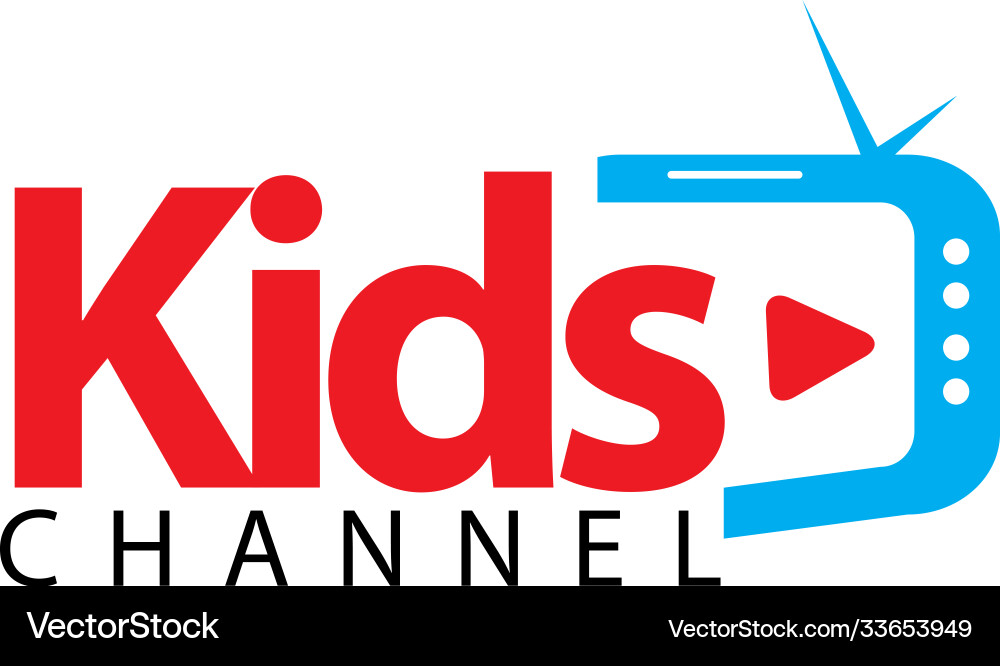 Kids channel logo template design Royalty Free Vector Image