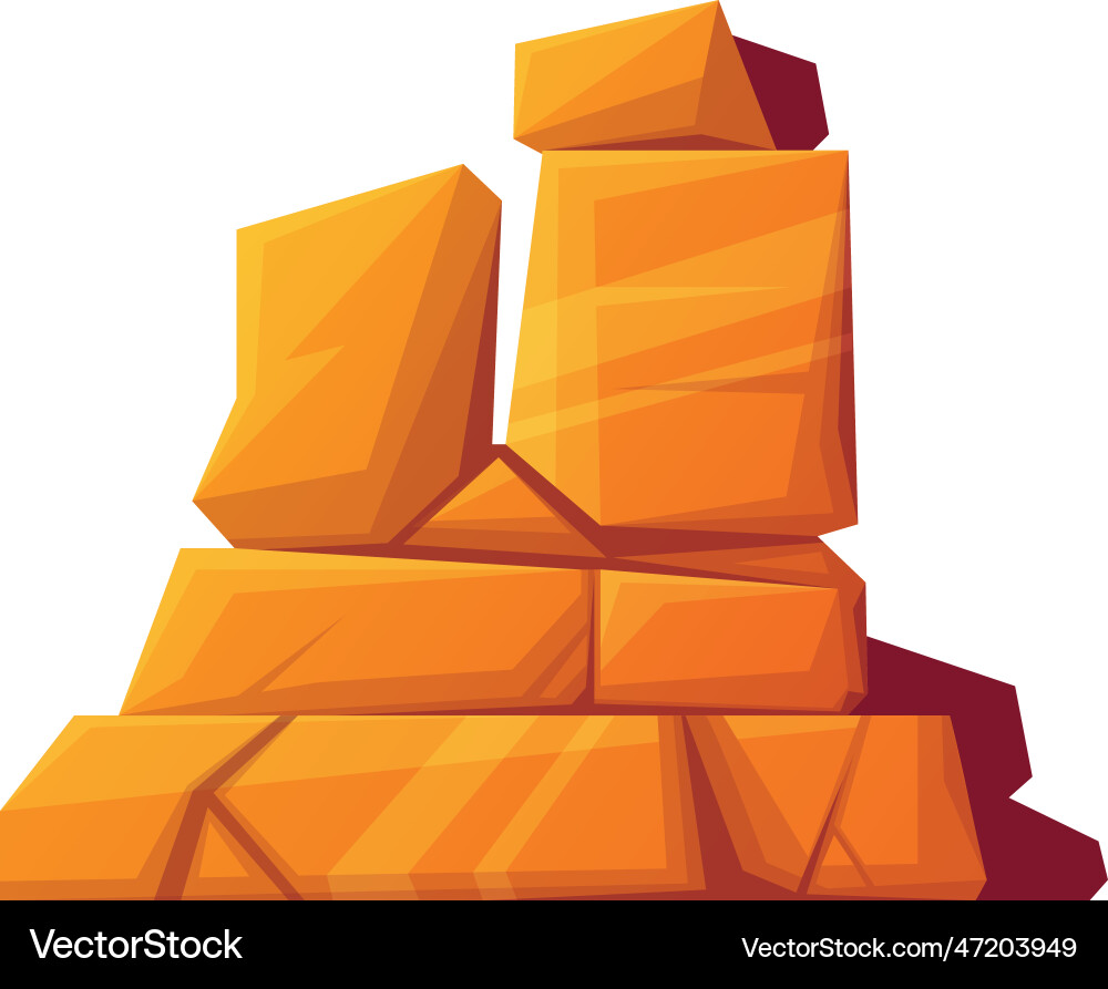Rock and stone boulder stack as desert landscape Vector Image