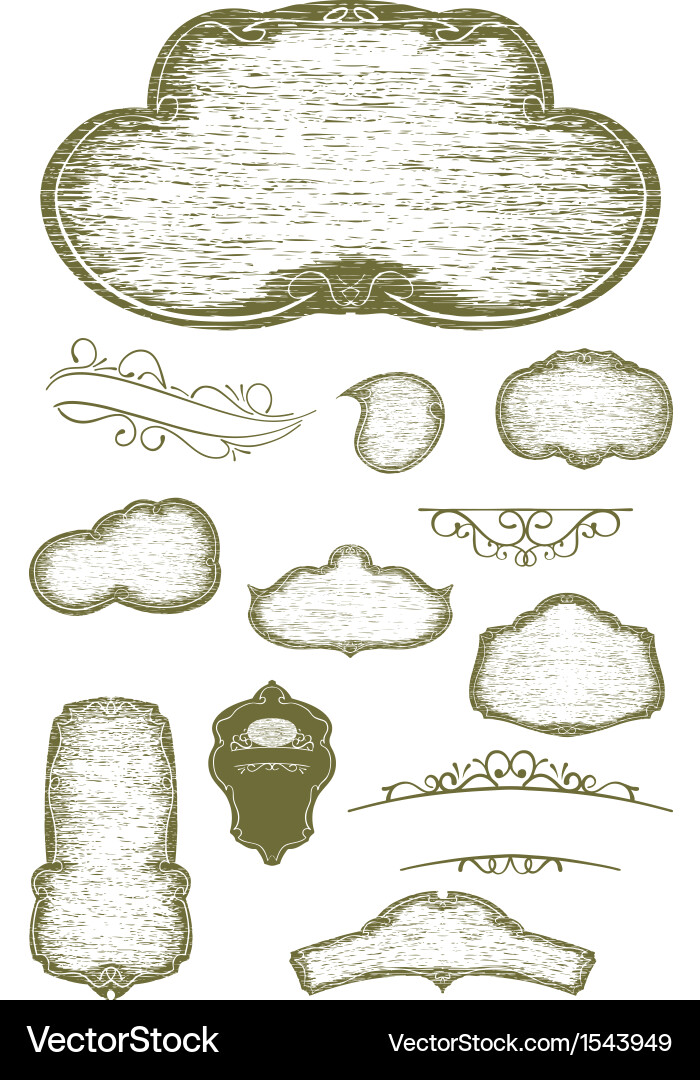 Rustic Wooden Sign Elements – Royalty-Free Vector | VectorStock