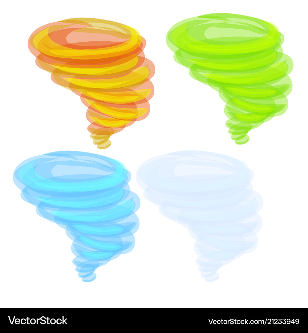 Set of colored swirl isolated on white background Vector Image