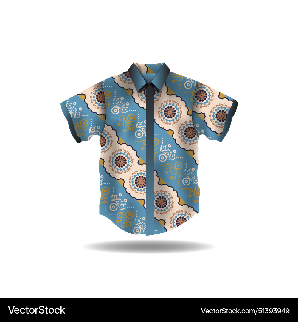 T-shirt design concept with batik traditional Vector Image