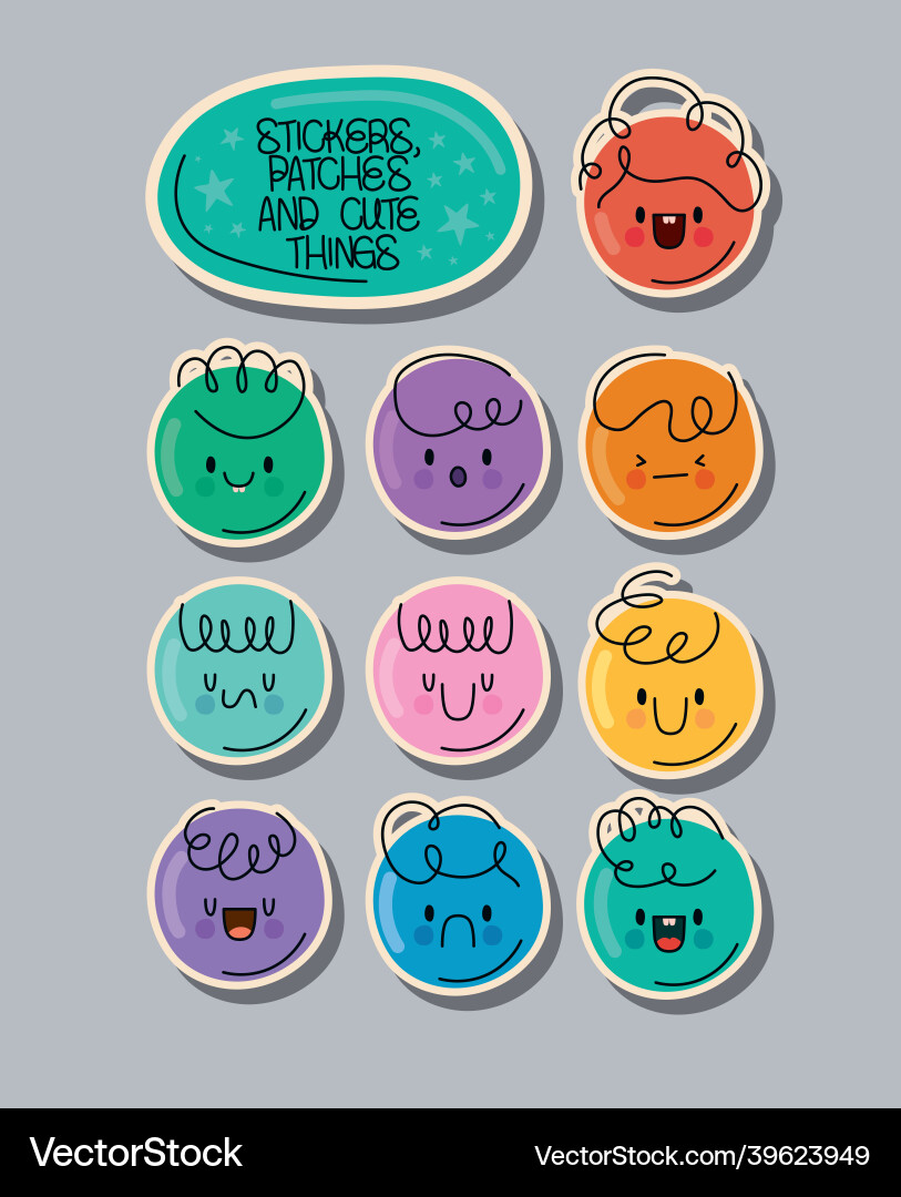 Ten cute badges Royalty Free Vector Image - VectorStock