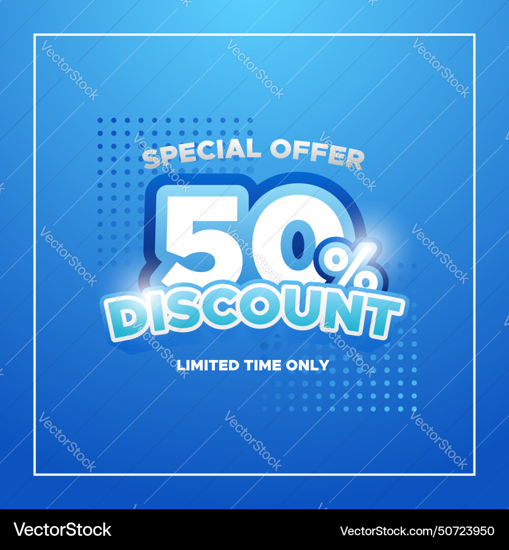 50 sale promo designs Royalty Free Vector Image