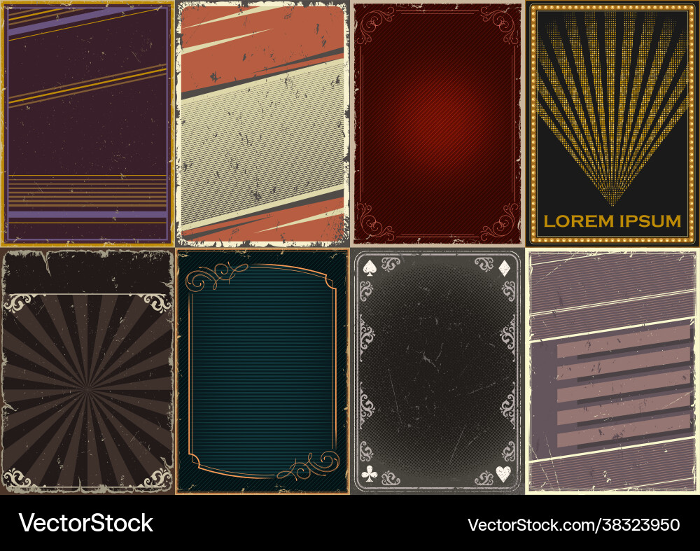 Abstract vintage posters collection Royalty Free Vector