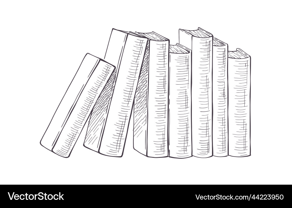 Books hand drawn sketch style Royalty Free Vector Image