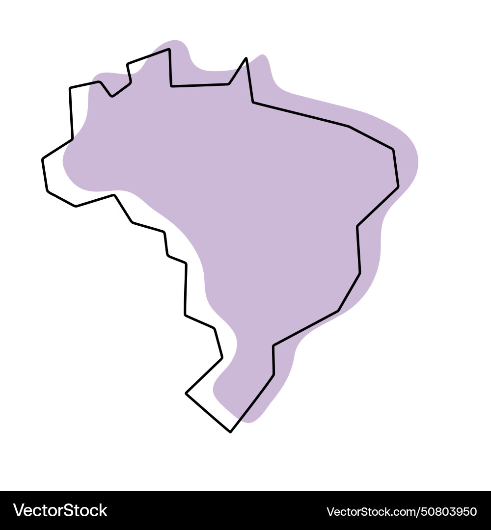 Brazil simplified map Royalty Free Vector Image