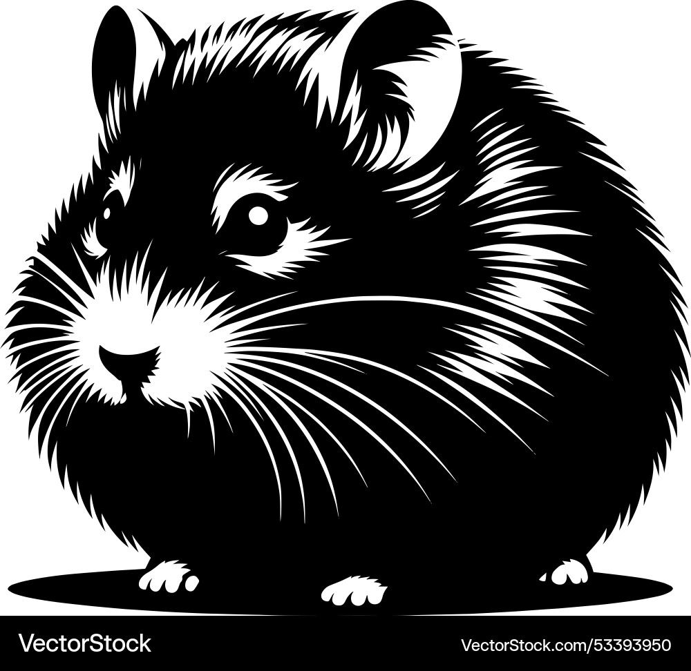 Cute little hamster silhouette isolated Royalty Free Vector