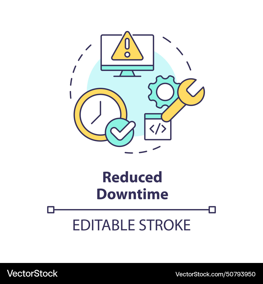 Downtime reduce multi color concept icon Vector Image Downtime reduce multi color concept icon Vector Image
