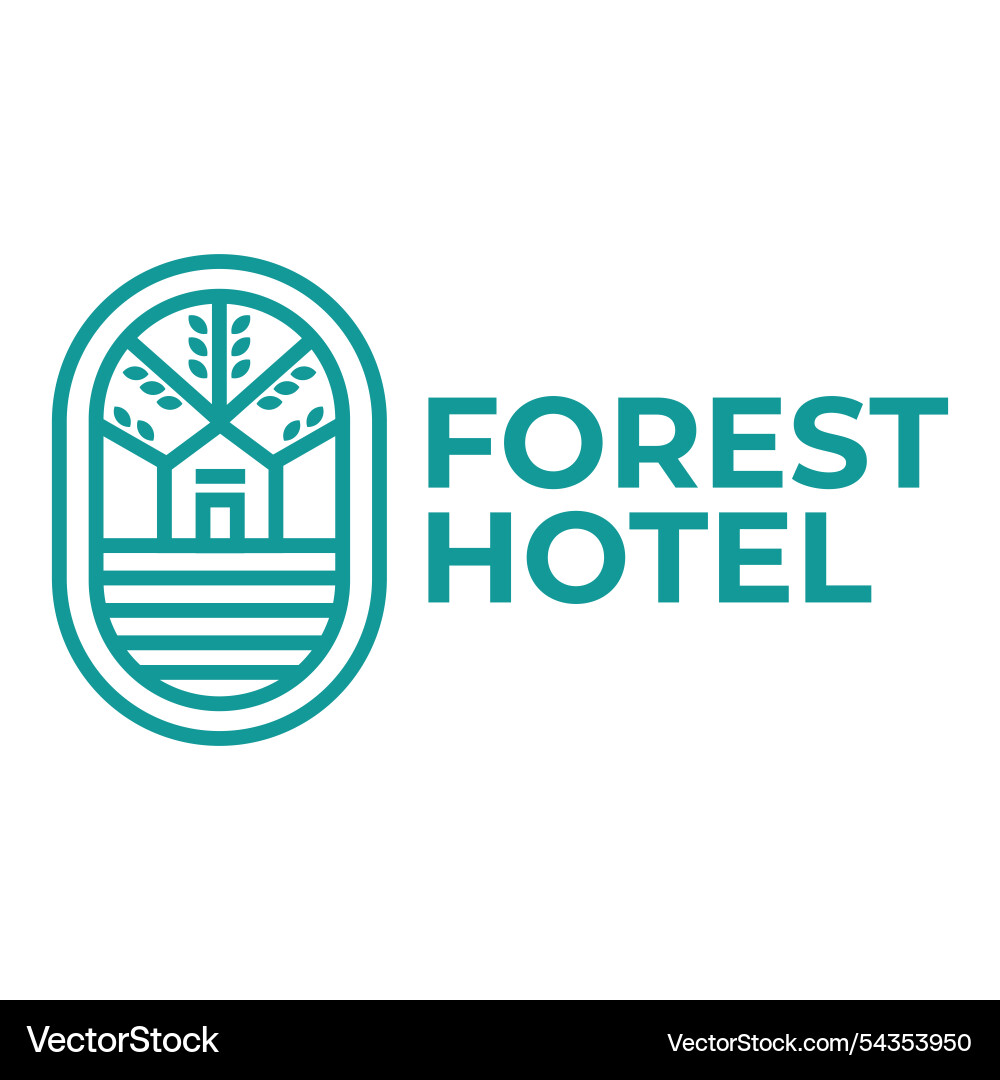 Forest hotel flat minimalist logo design Vector Image