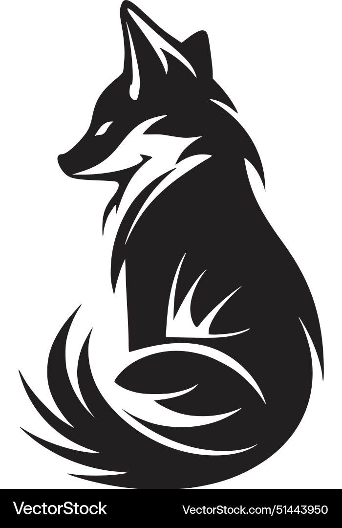 Fox - black and white isolated icon Royalty Free Vector