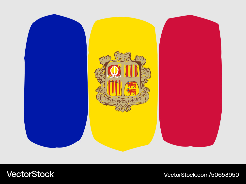 Painted flag of andorra Royalty Free Vector Image