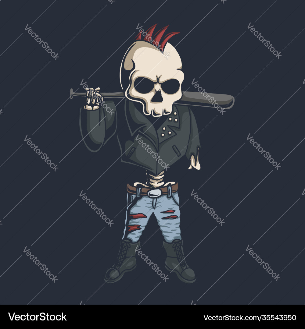 Punk skull Royalty Free Vector Image - VectorStock