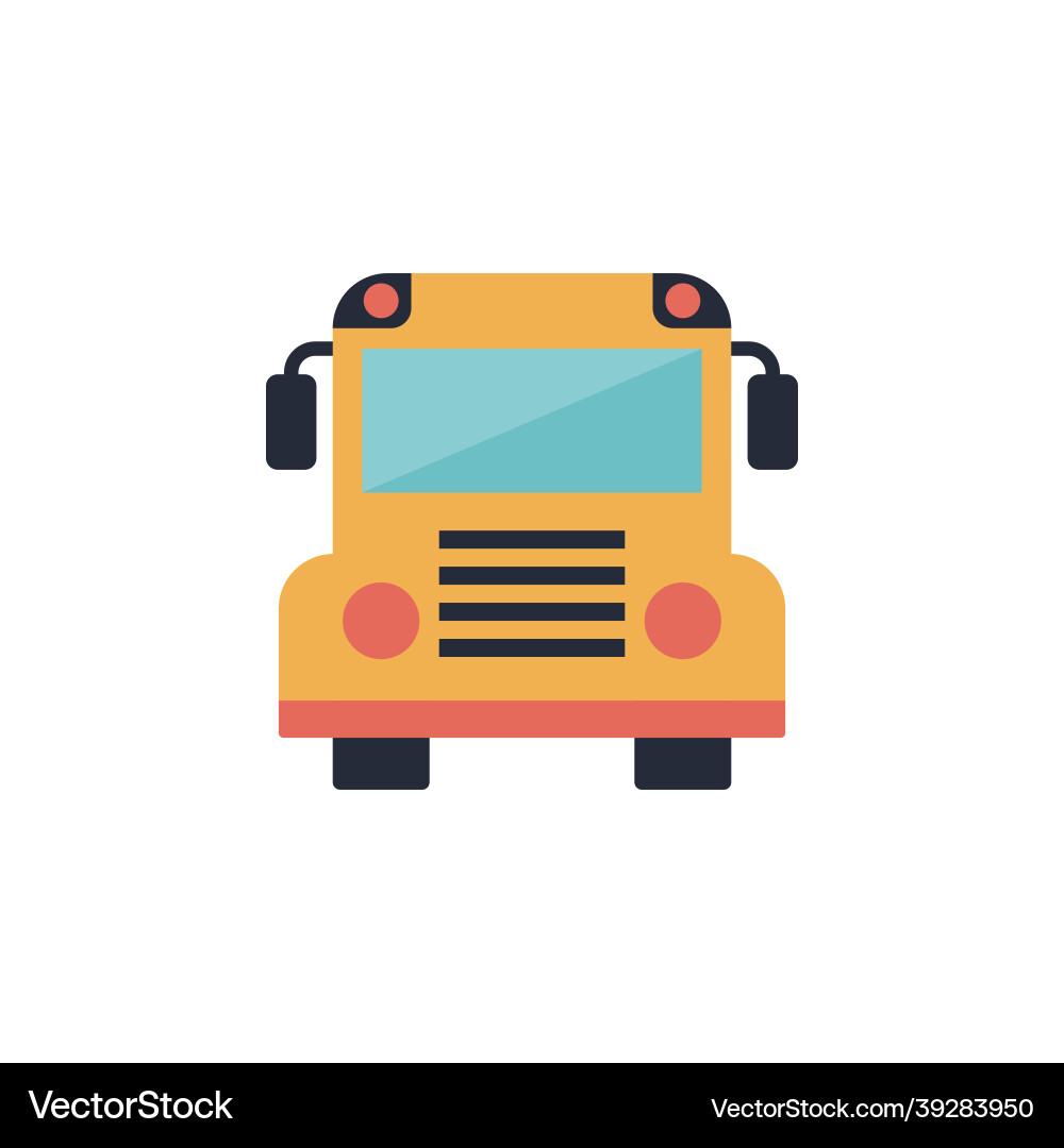 School bus flat icon Royalty Free Vector Image