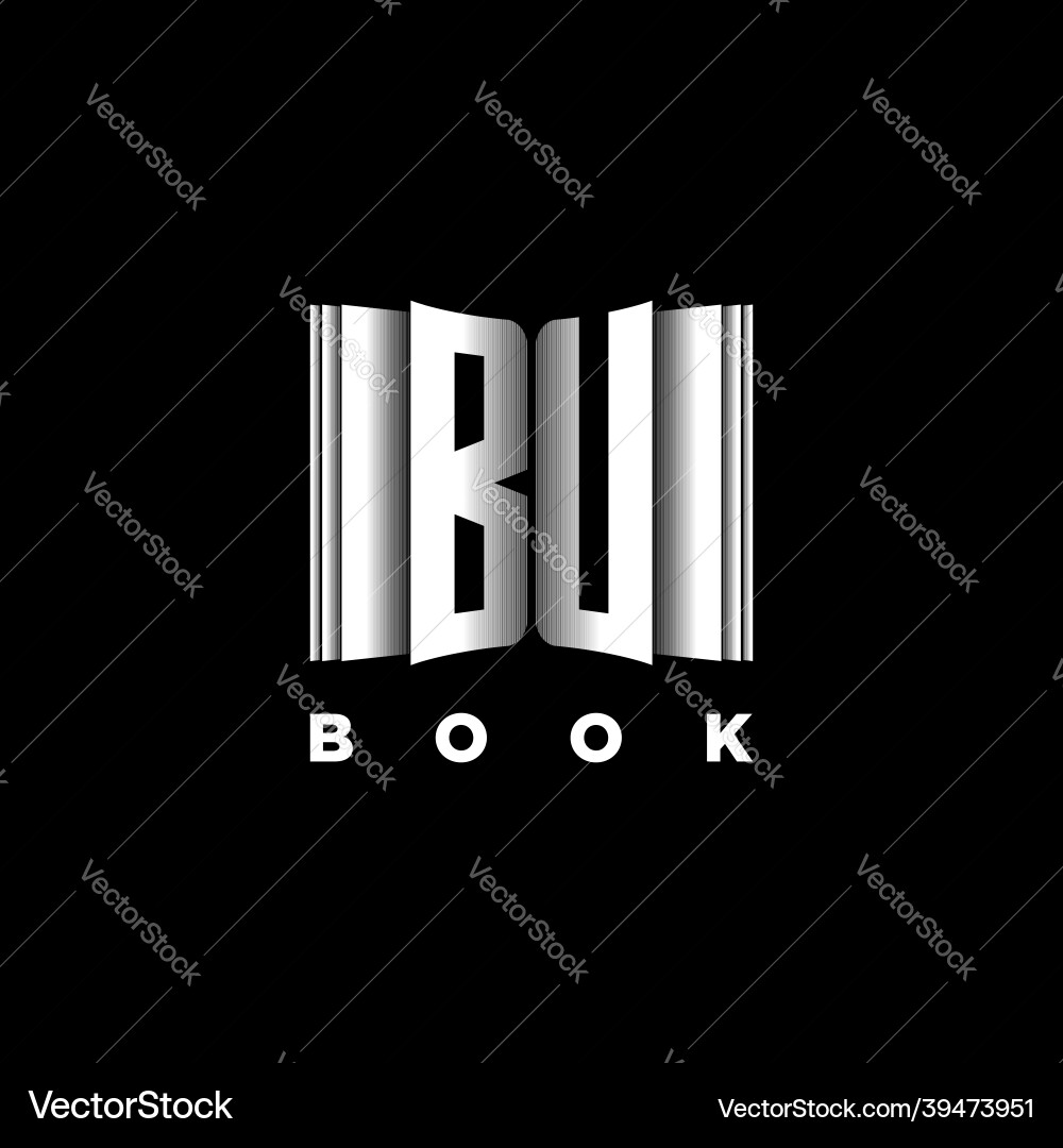 Bu monogram book shape style – Royalty-Free Vector | VectorStock
