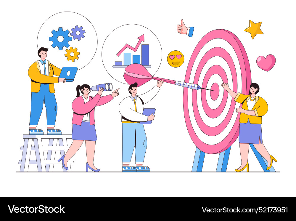 Business target with an arrow hit Royalty Free Vector Image