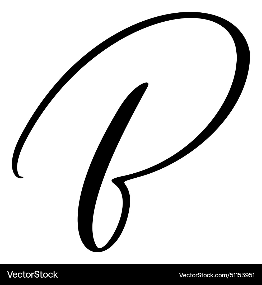 Calligraphy hand drawn letter b logo Royalty Free Vector