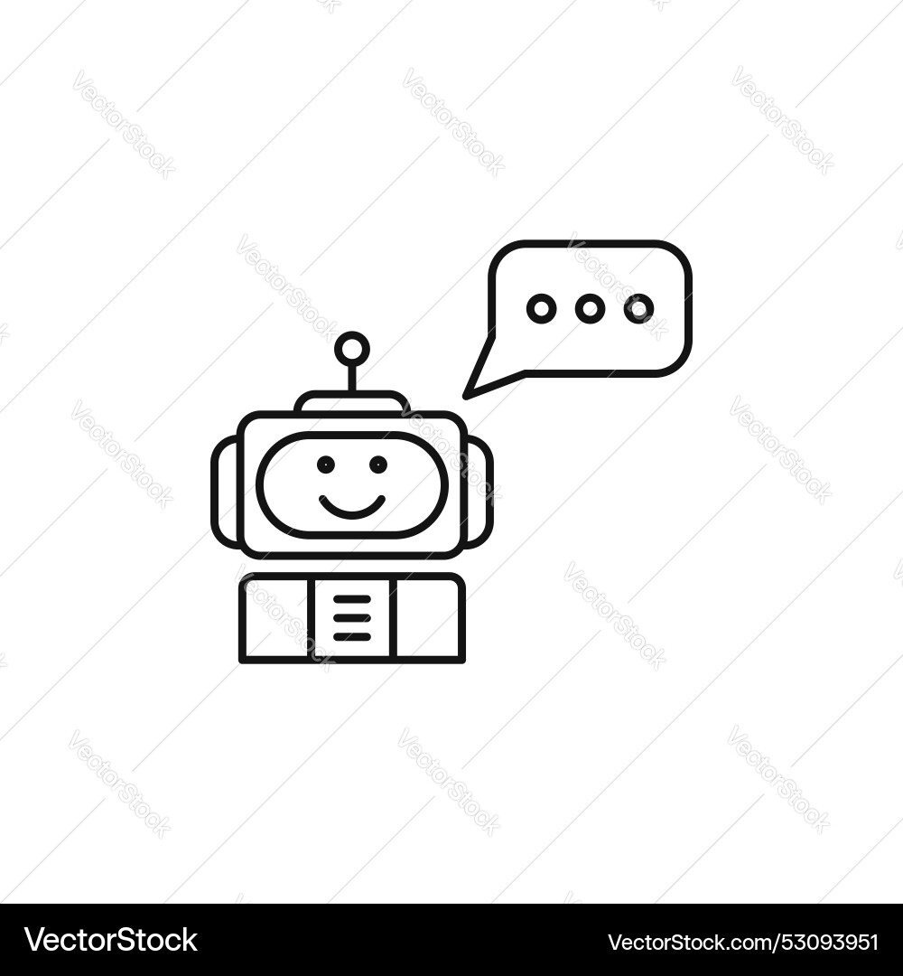 Chatbot speech bubble icon isolated on white Vector Image