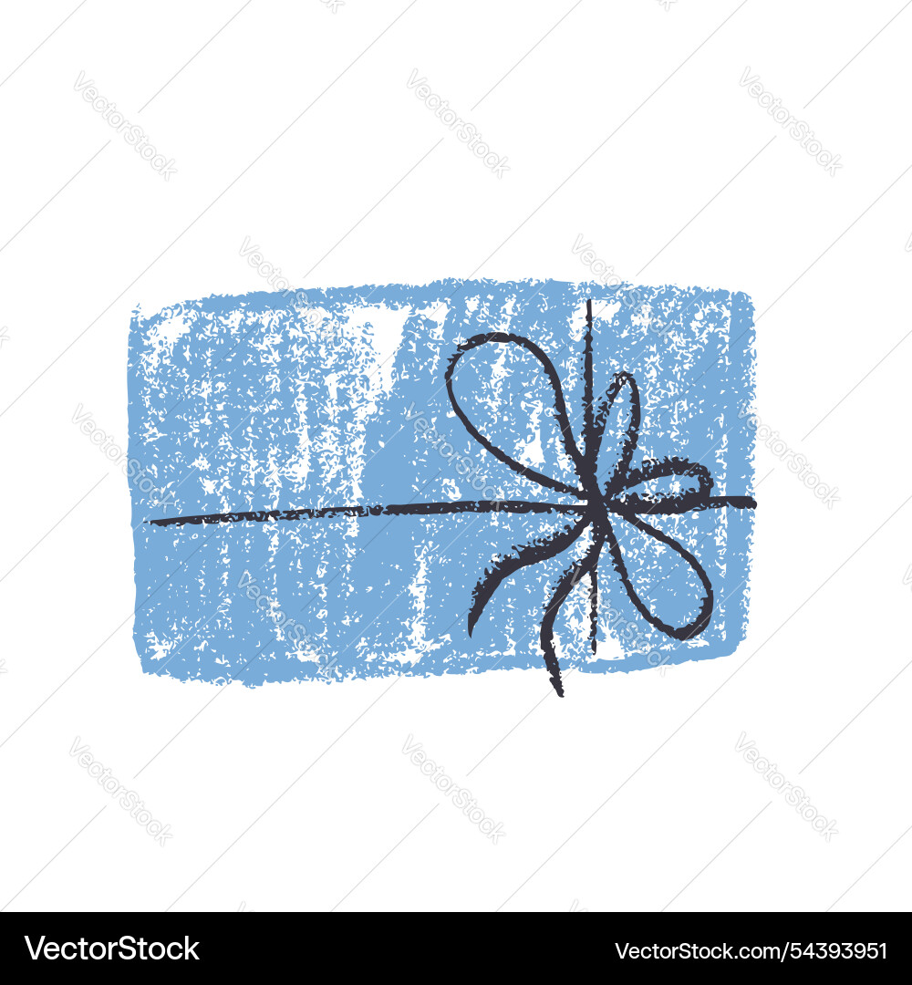 Crayon gift box scribble style festive present Vector Image