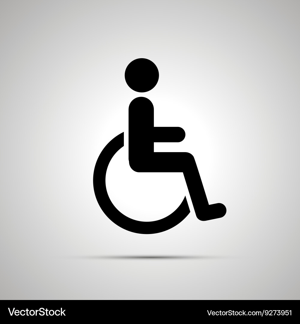 Disabled handicap simple black icon Royalty Free Vector