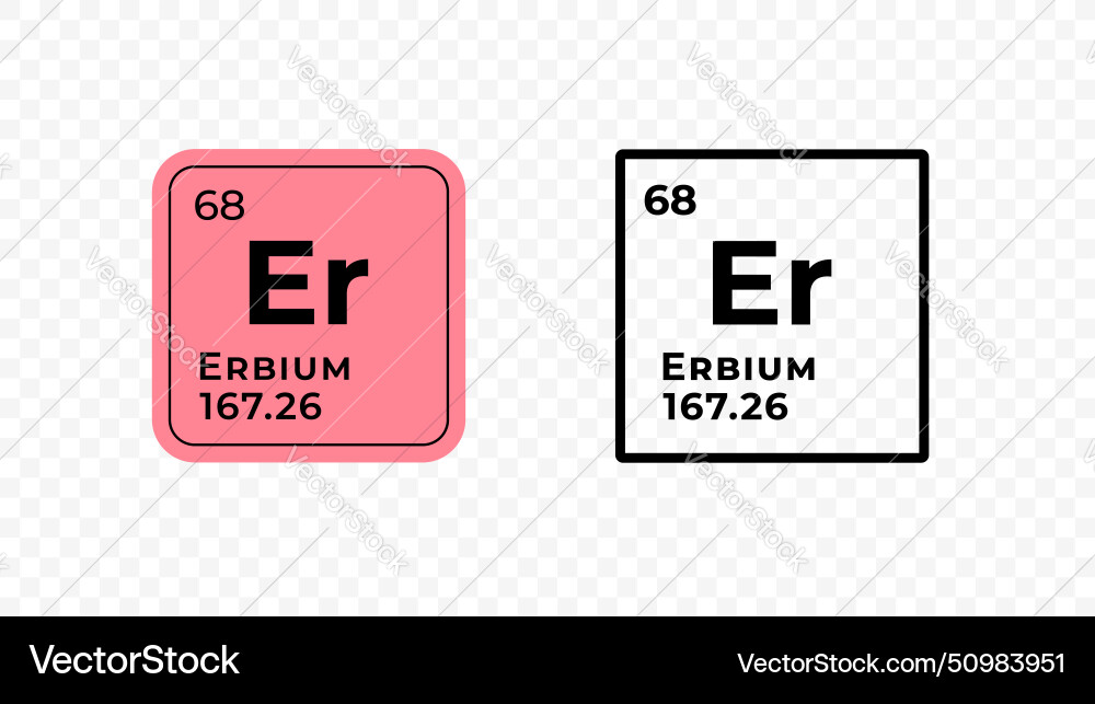 Erbium perdiodic table of elements design Vector Image