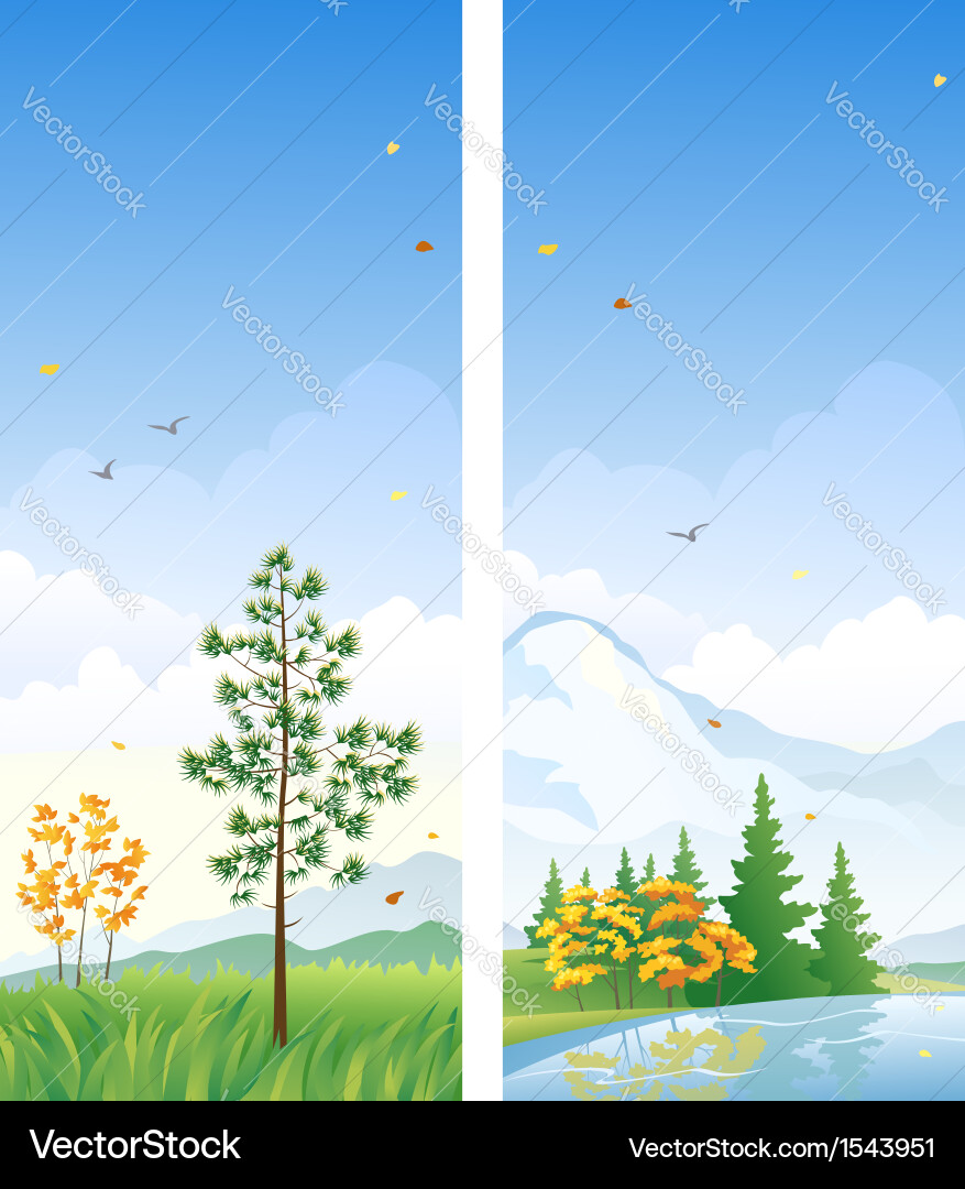 Fall vertical banners Royalty Free Vector Image