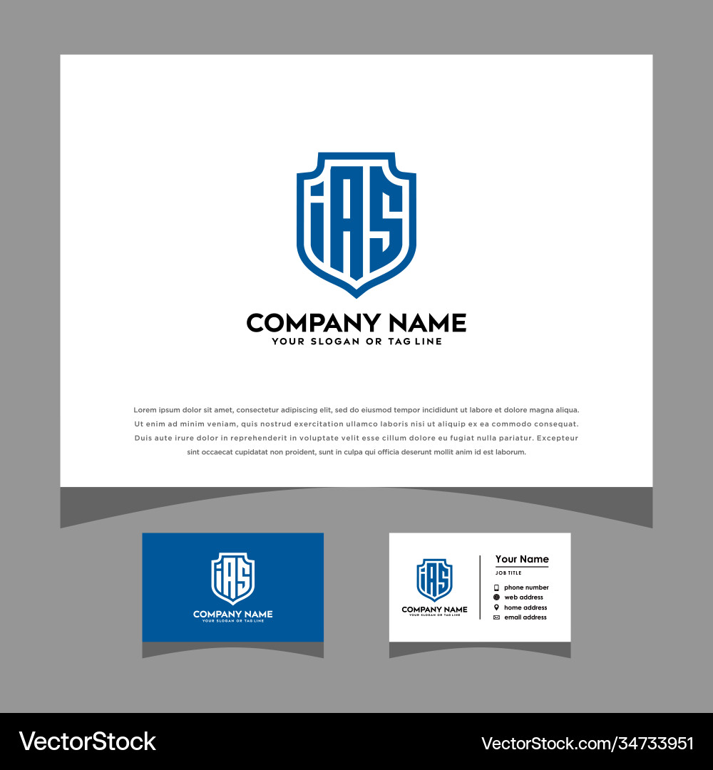 Initials ihs logo letters shielding pattern Vector Image