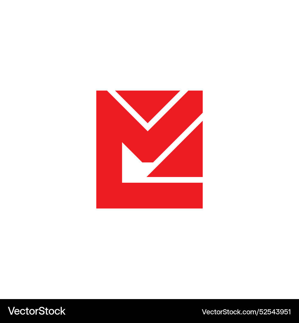 Letter ml abstract square simple geometric logo Vector Image