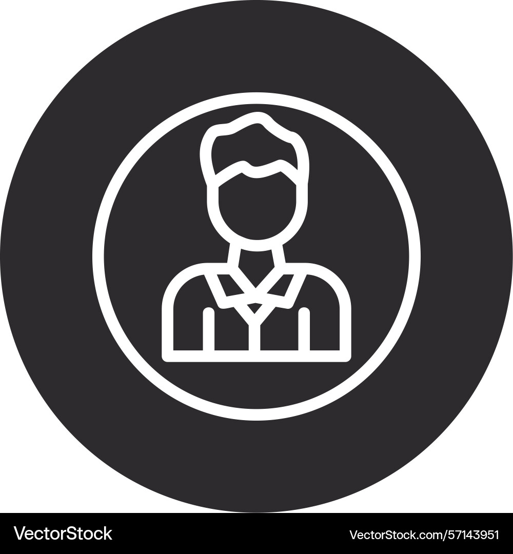 Profile inverted circle black Royalty Free Vector Image
