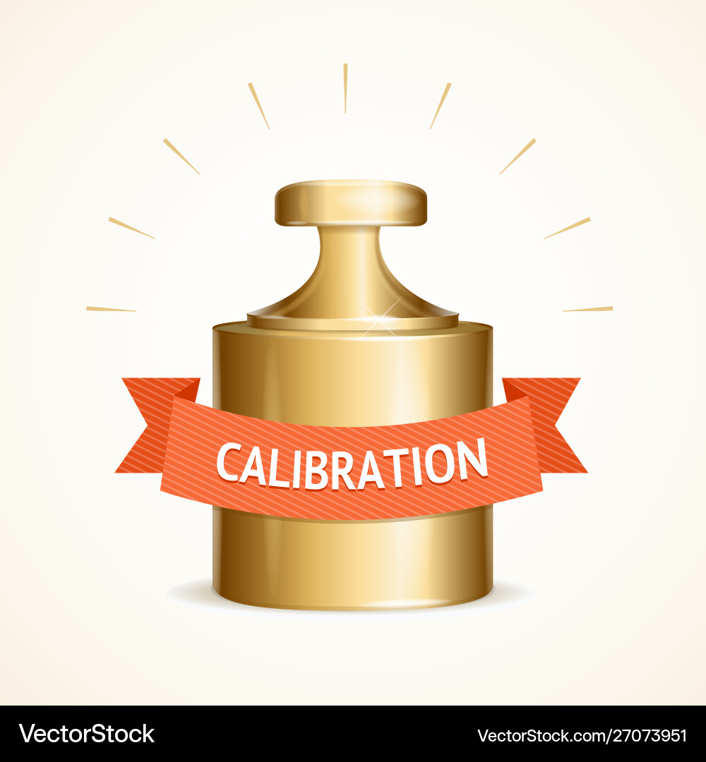 Realistic detailed 3d calibration weight and red Vector Image