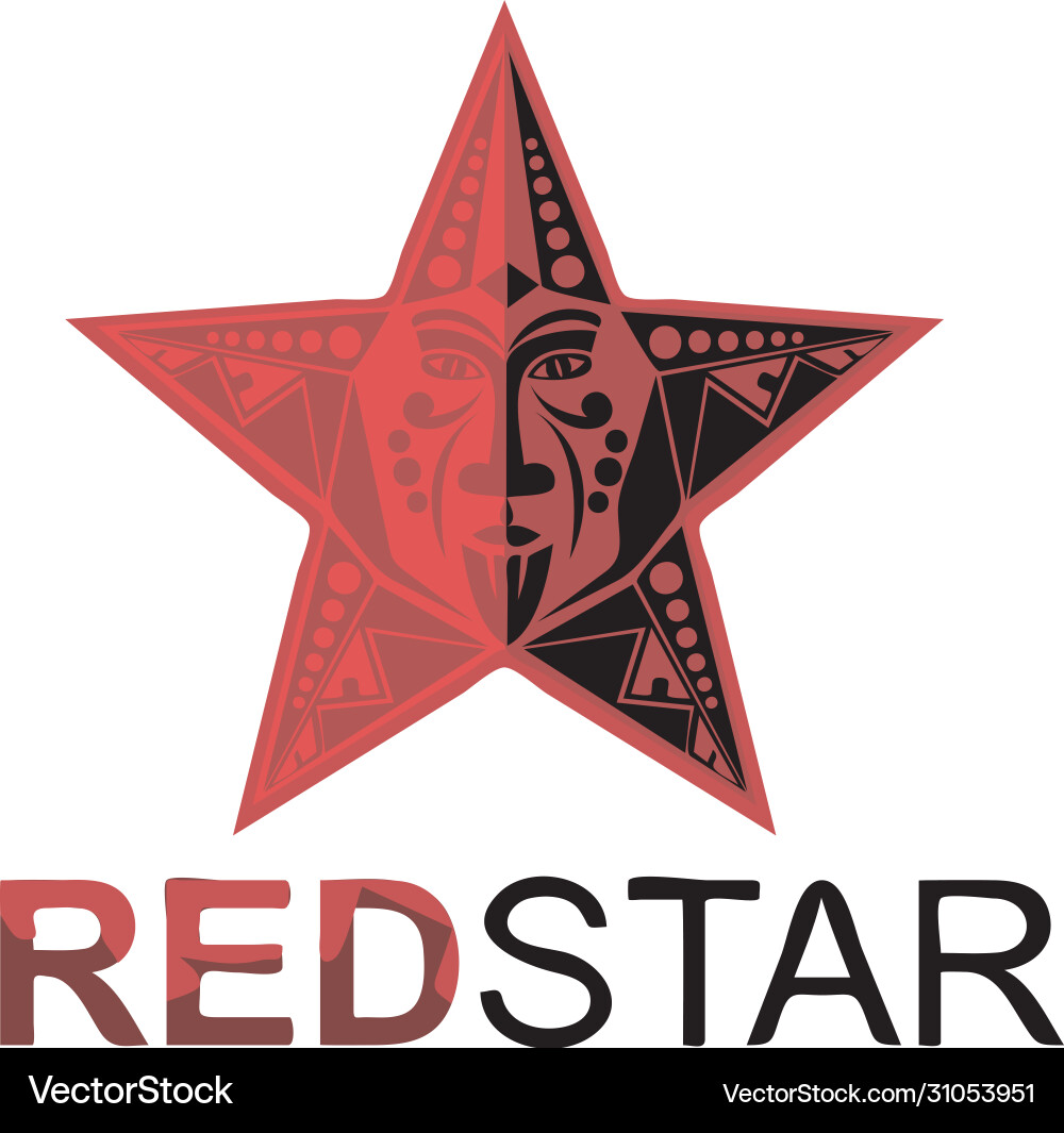 Red star logo design Royalty Free Vector Image