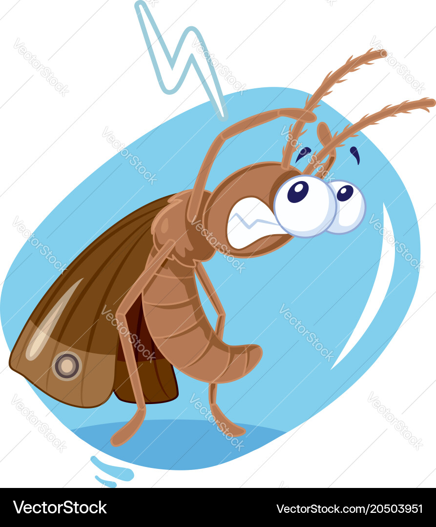 Scared Moth Cartoon Pest Royalty Free Vector Image