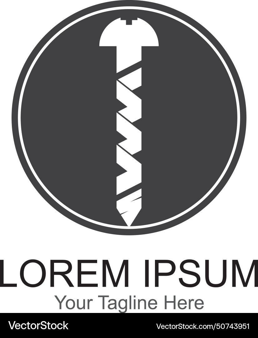 Screw icon logo template Royalty Free Vector Image