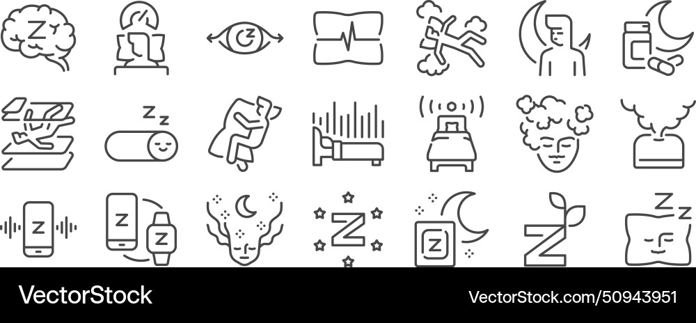 Sleep icon set Royalty Free Vector Image - VectorStock