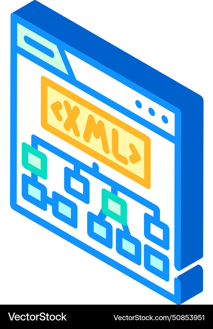 Xml Sitemap Seo Isometric Icon Royalty Free Vector Image