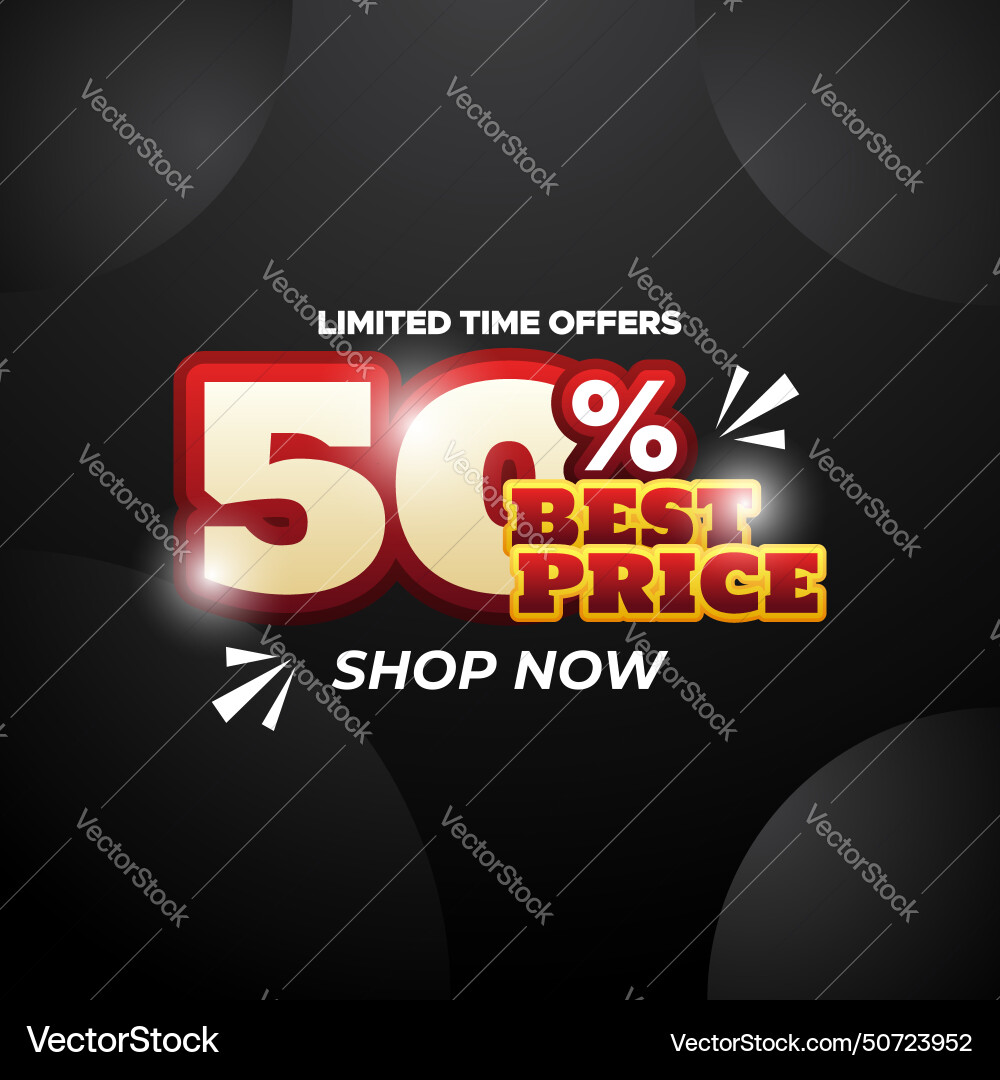 50 sale promo designs Royalty Free Vector Image
