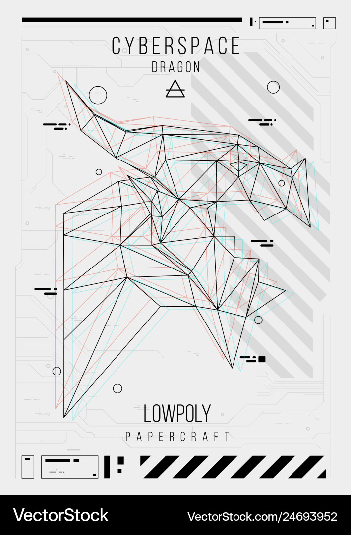 Abstract low poly template poster with poligonal Vector Image