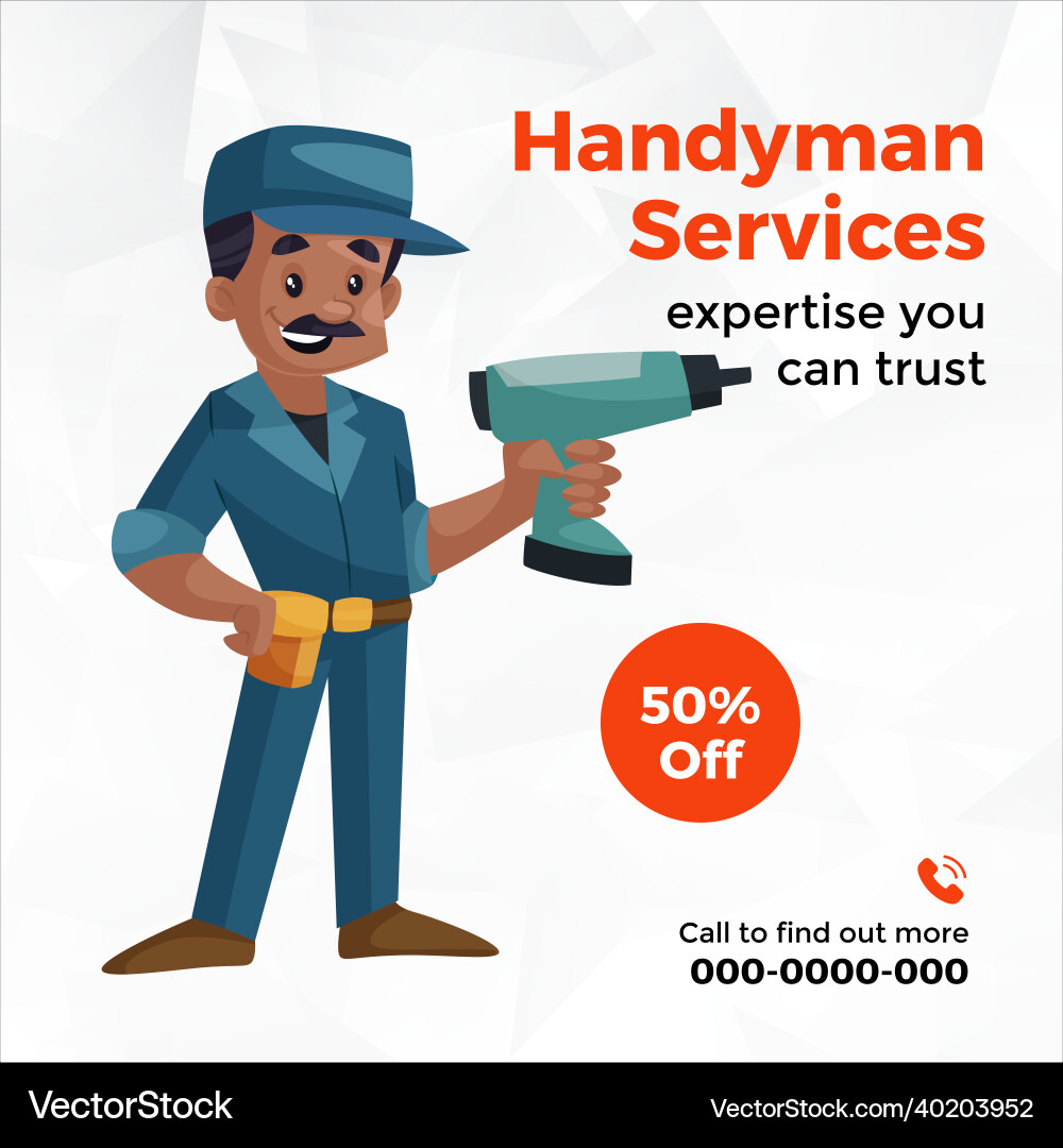 Banner design of handyman services Royalty Free Vector Image