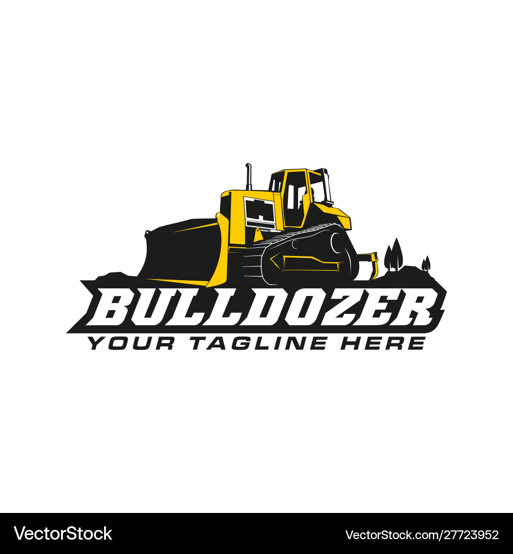 Bulldozer logo Royalty Free Vector Image - VectorStock