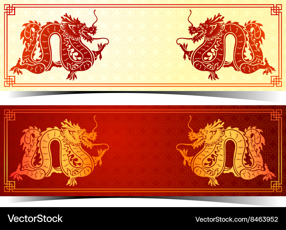 Chinese dragon banner Royalty Free Vector Image