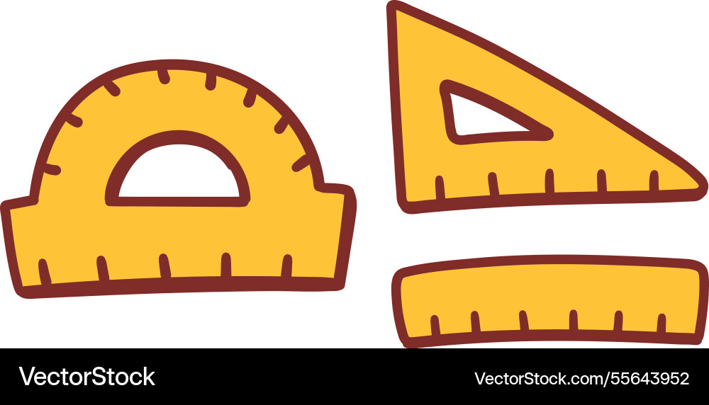 Cute of rulers icon set Royalty Free Vector Image