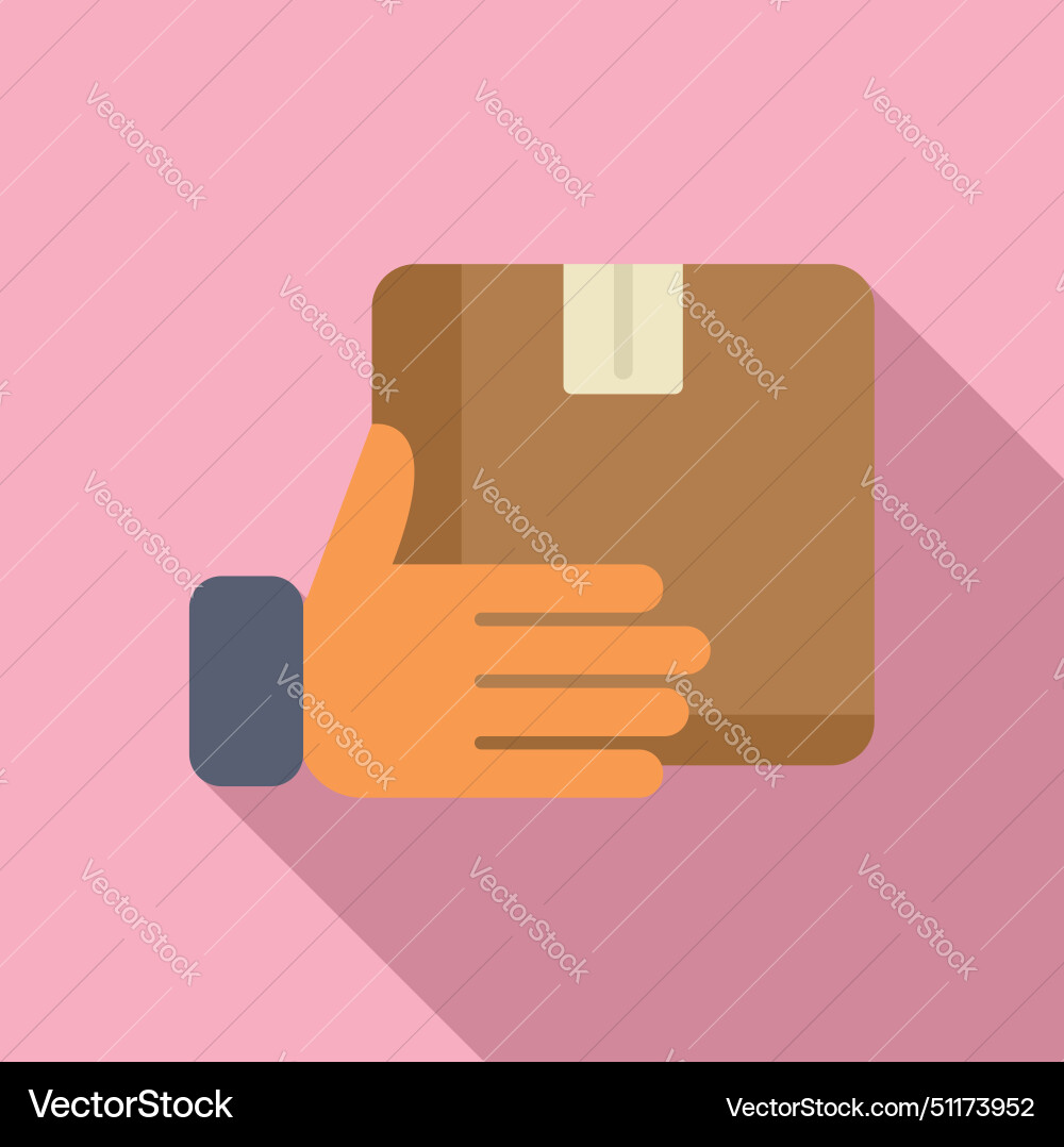 Give parcel icon flat package shipment Royalty Free Vector