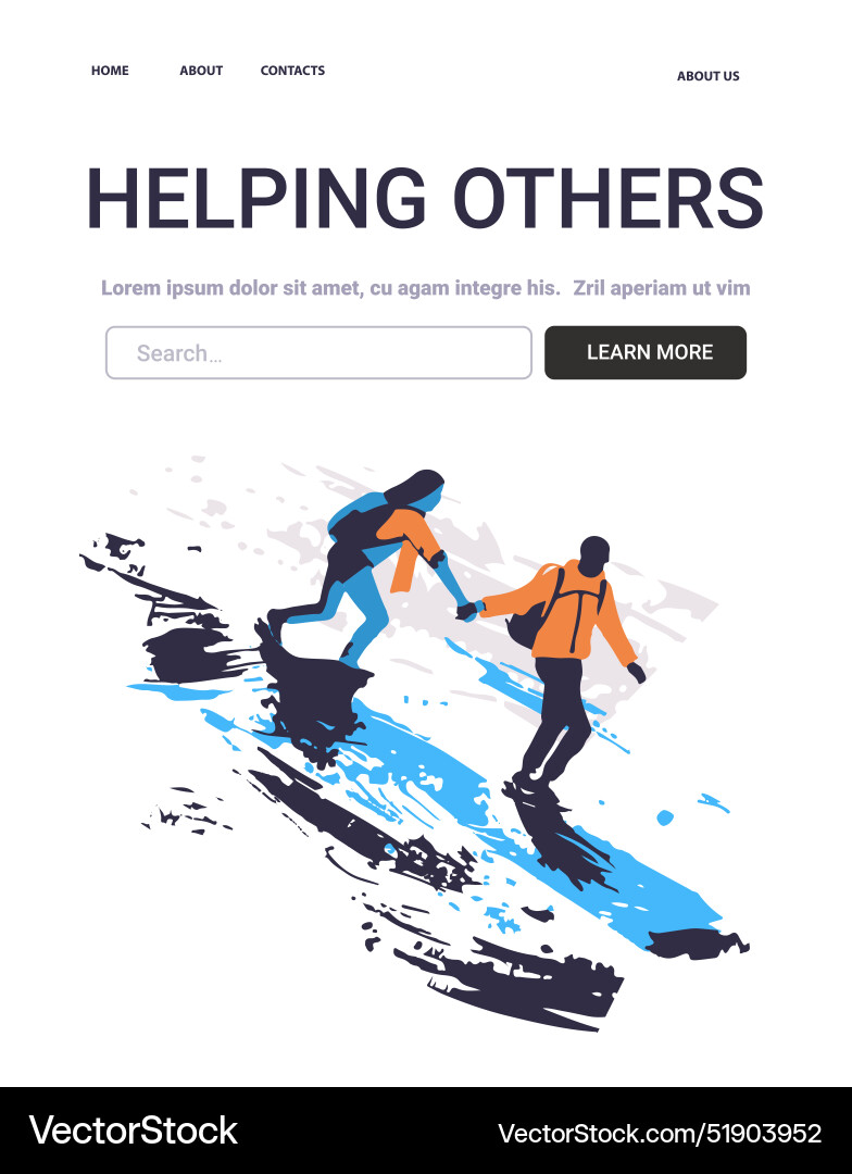 Helping others mental health concept two people Vector Image