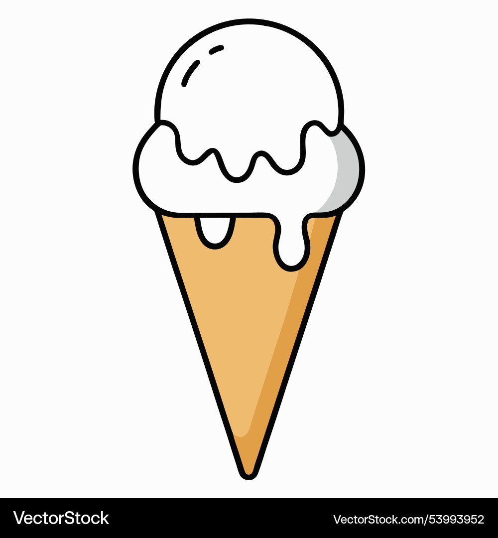 Ice cream flat isolated on white Royalty Free Vector Image