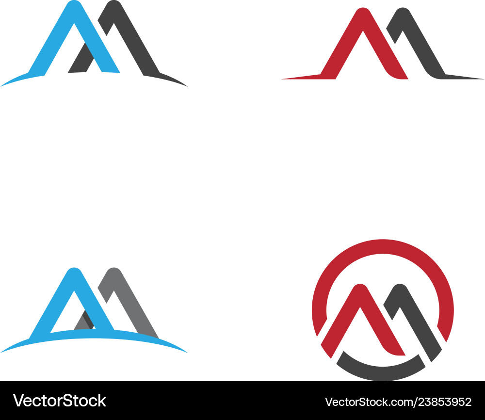 M Letter Monogram Logo Template Royalty Free Vector Image
