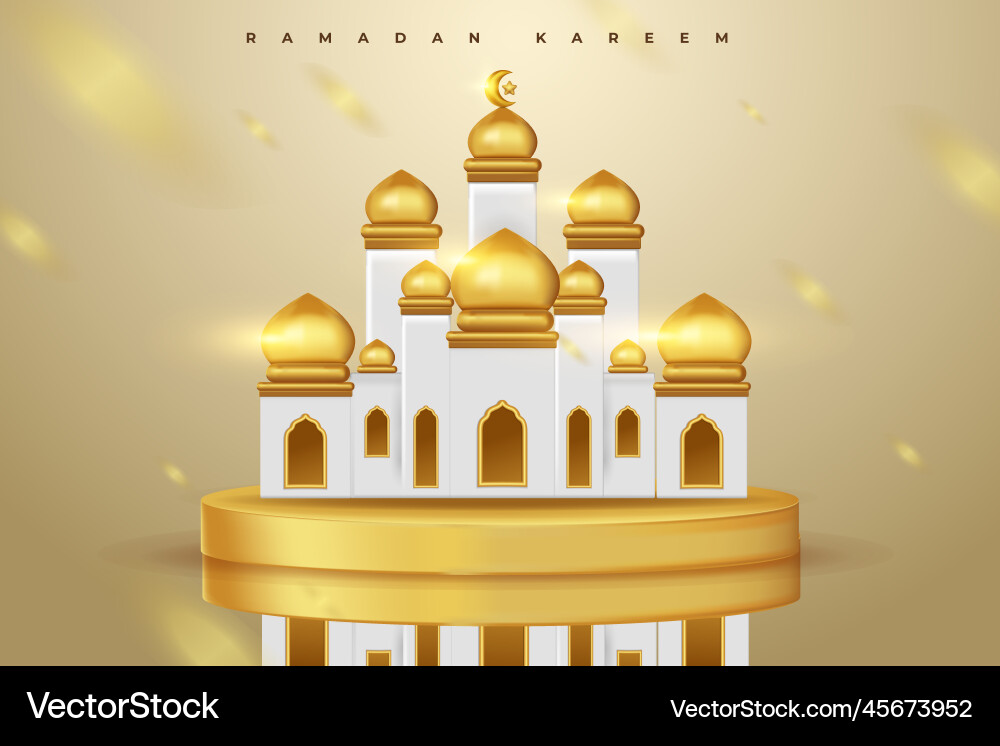 Realistic 3d islamic celebration Royalty Free Vector Image