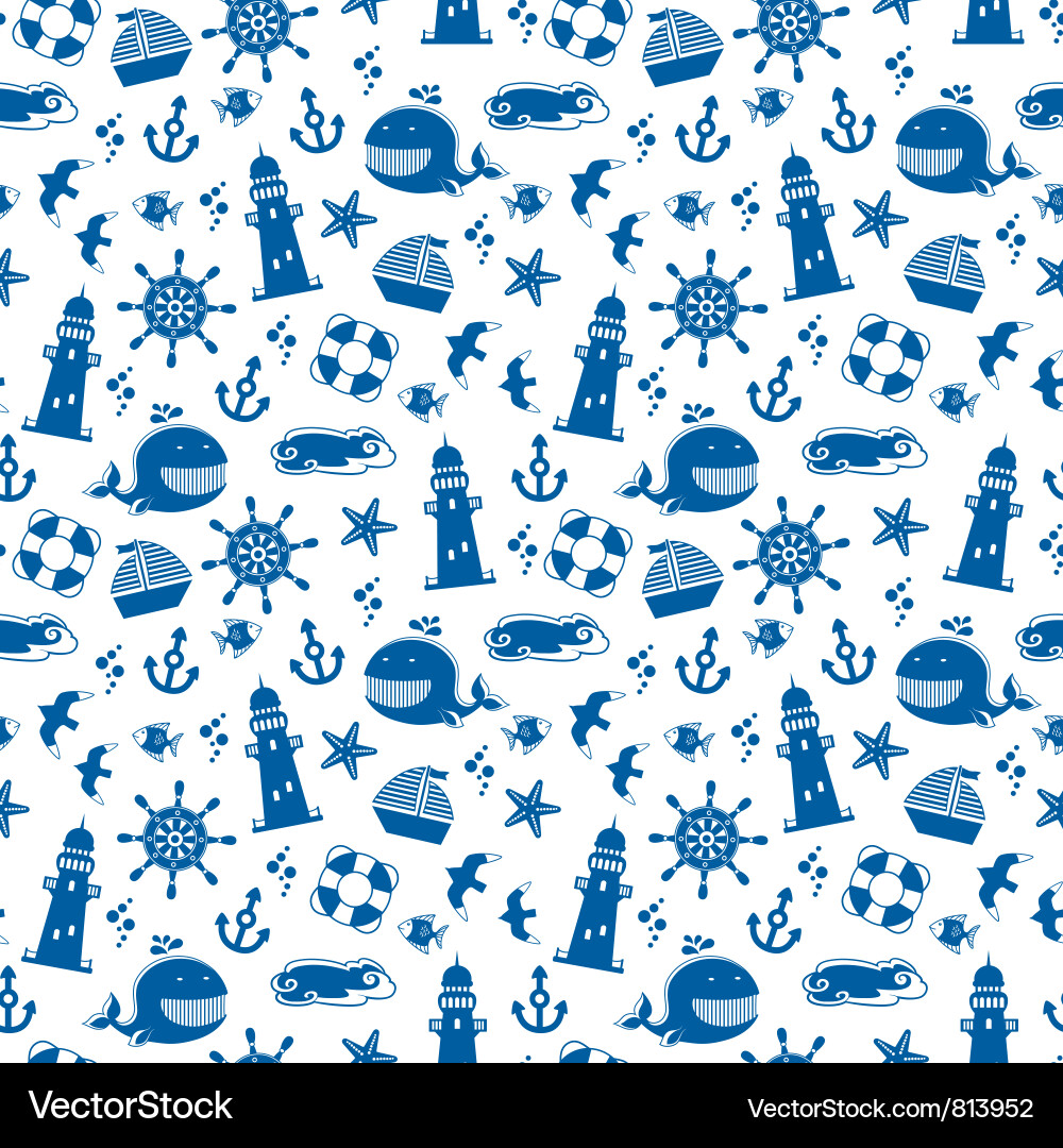 Sea pattern Royalty Free Vector Image - VectorStock