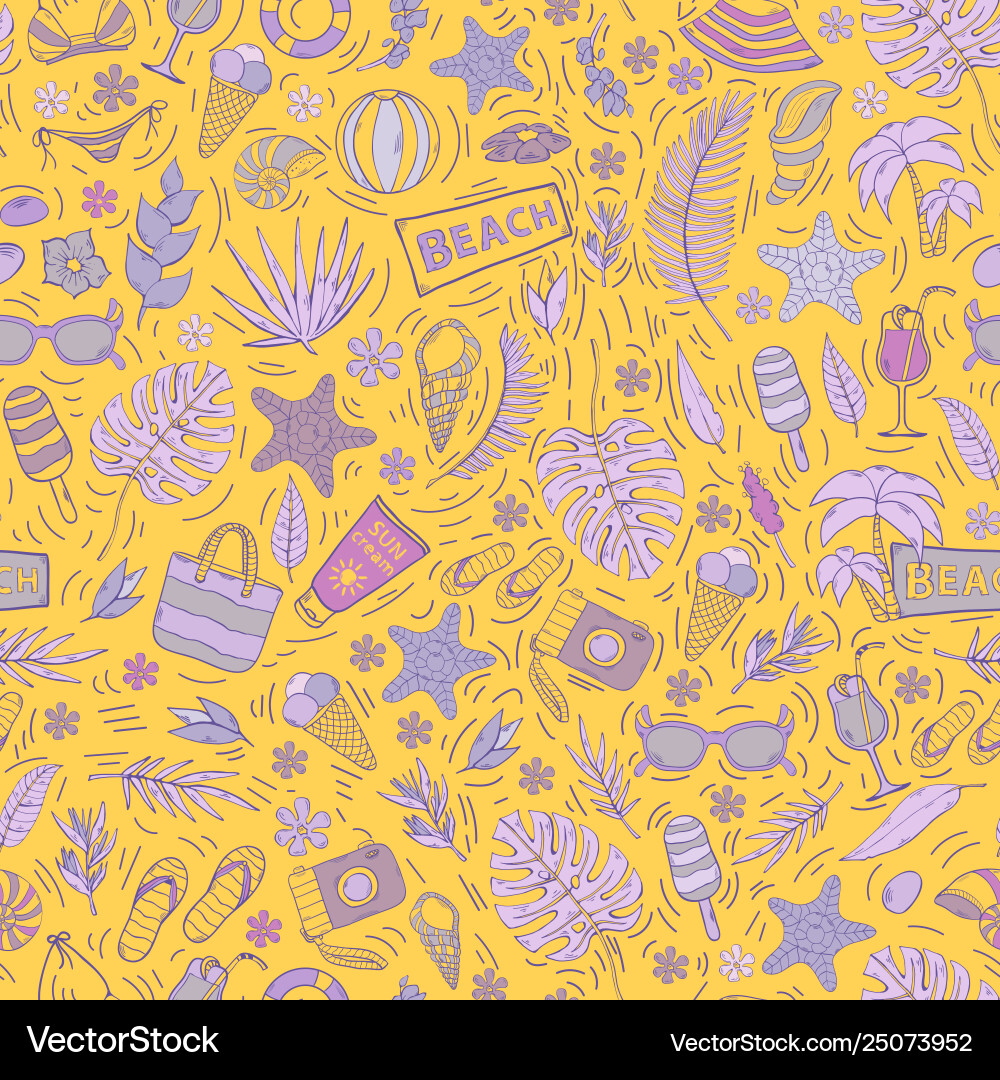 Tropical Summer Vacation Pattern Royalty Free Vector Image