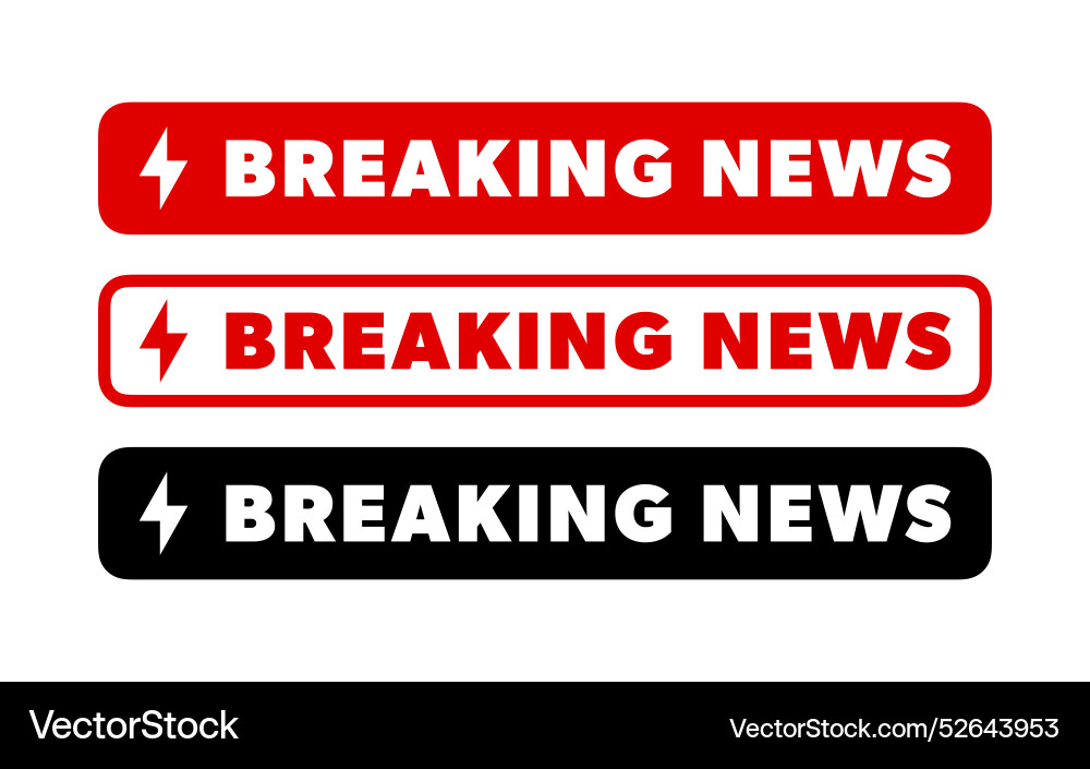 Breaking news icons real time engagement Vector Image