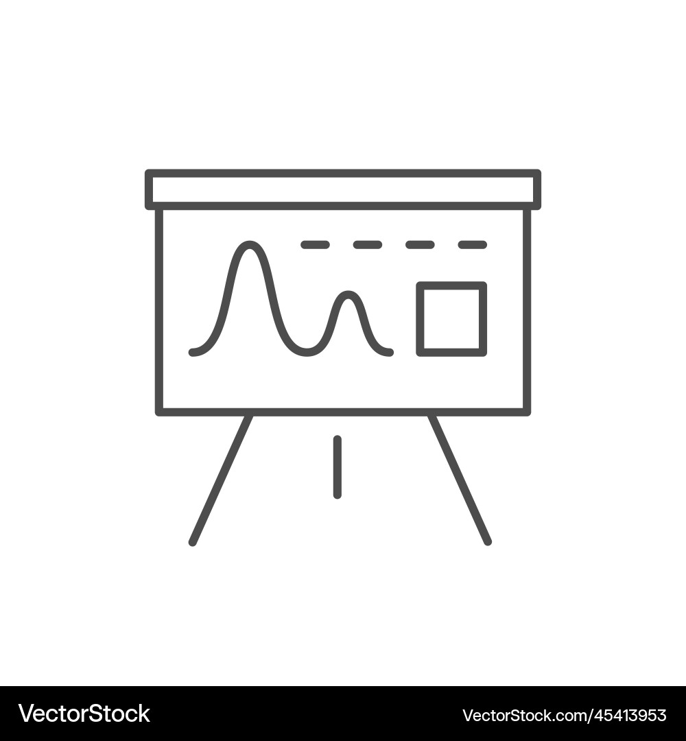 Business presentation line outline icon Royalty Free Vector